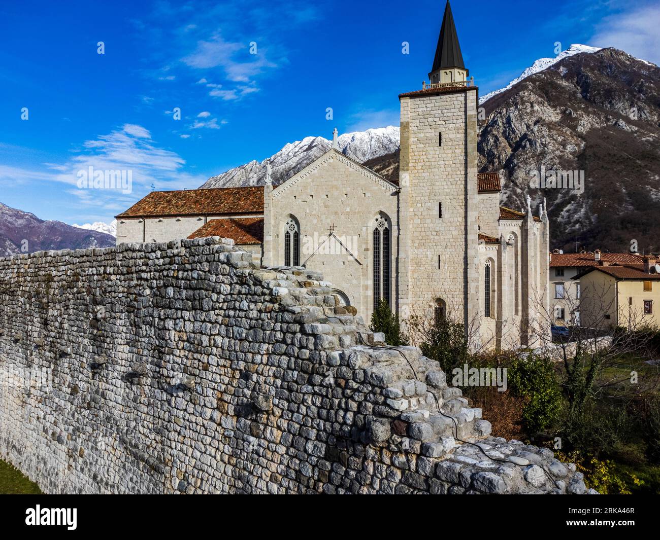 Ancient fortress city of Venzone. Friuli. Top view Stock Photo - Alamy
