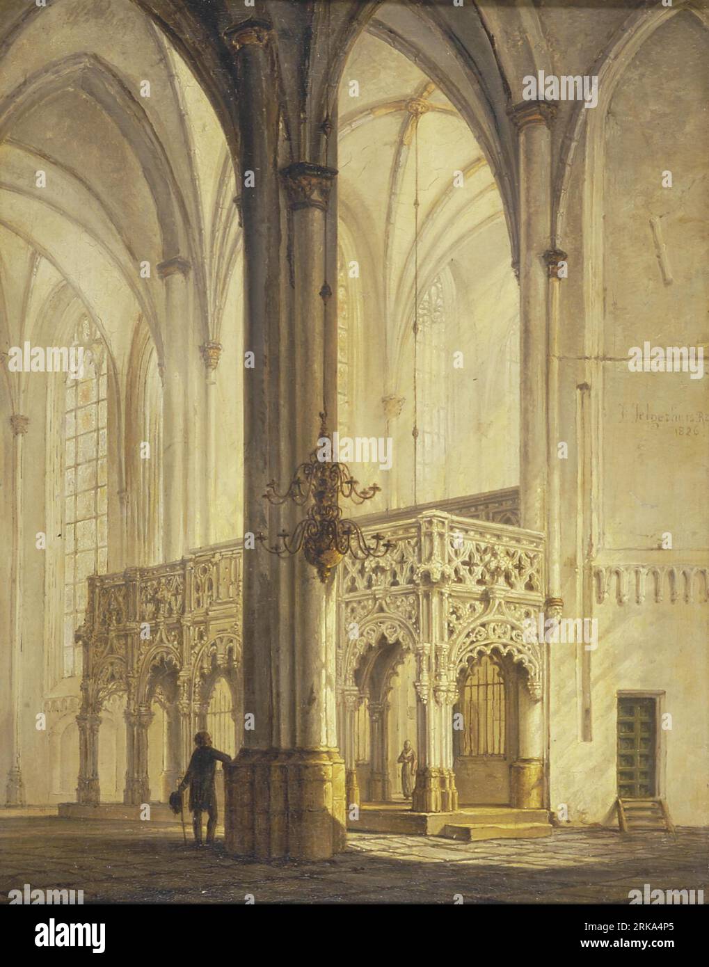 Interieur van St. Joriskerk met oxaal 1826 by Johannes Jelgerhuis Stock ...