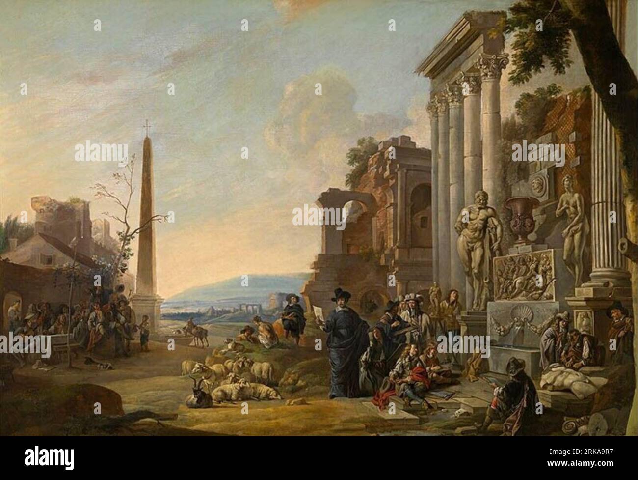 The Study of Art in Rome 17th century by Anton Goubau Stock Photo - Alamy