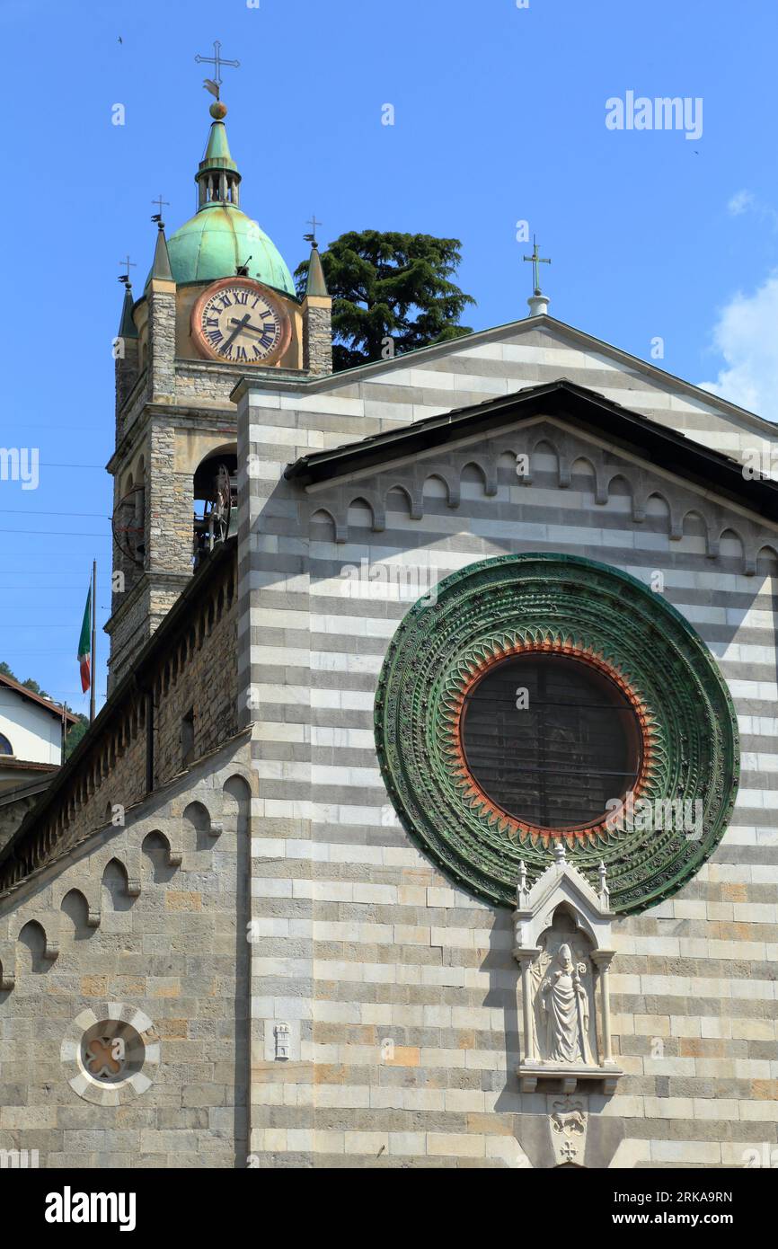 Church of Bellano town, Lake Como (Lago di Como), Italy. Chiesa ...