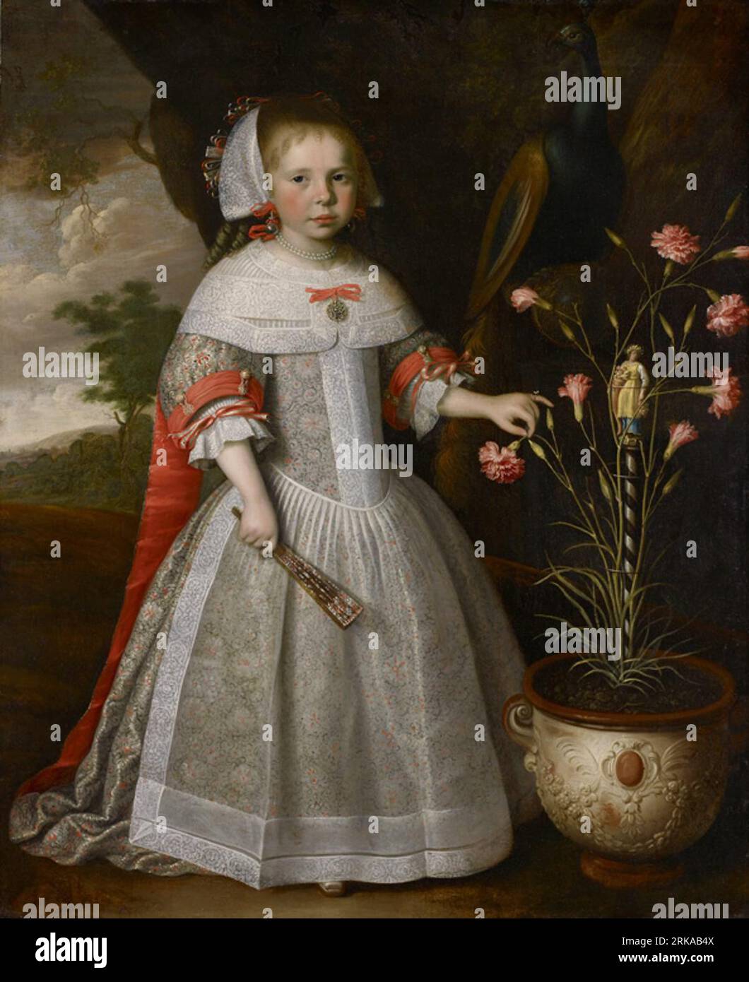A Four-year-old Girl with a Pot of Carnations 1663 by Jan Albertsz ...