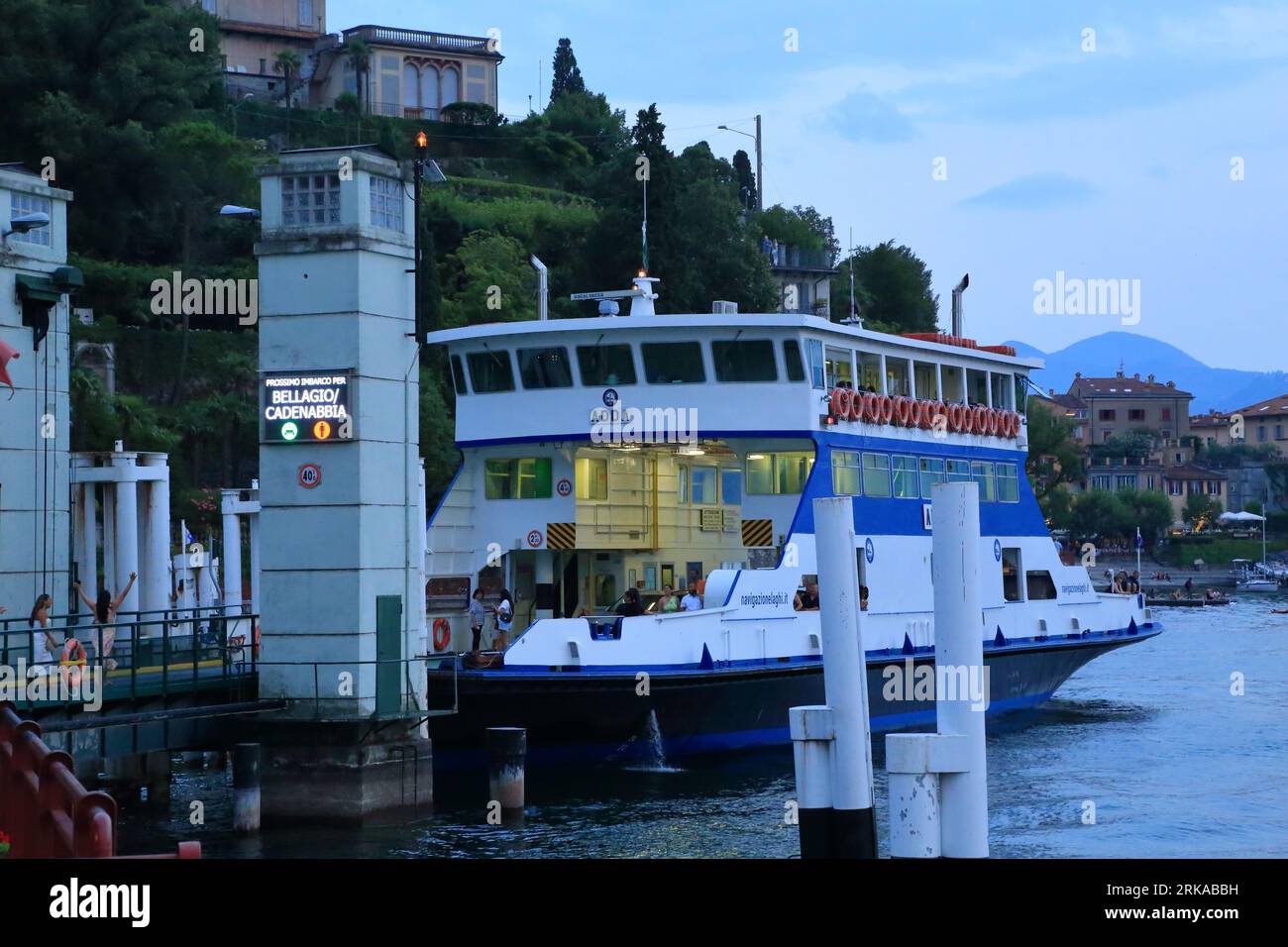 Car ferry boat terminal with Traghetto "Adda", Varenna, Lake Como (Lago ...
