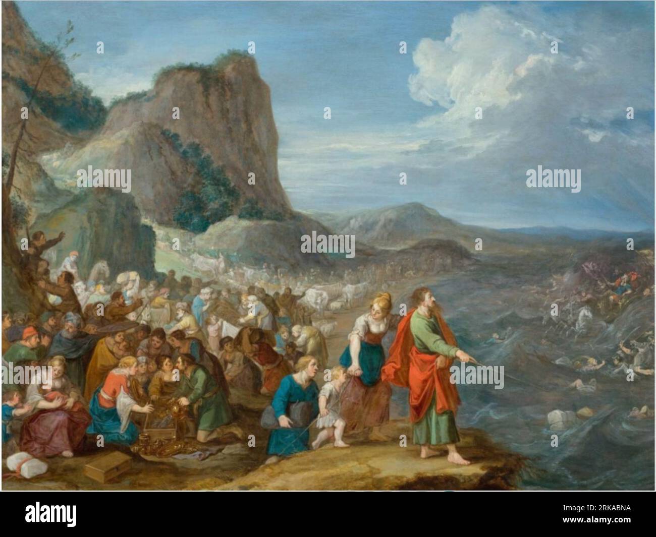 Moses parting the Red Sea between 1620 and 1643 by Hans Jordaens III ...