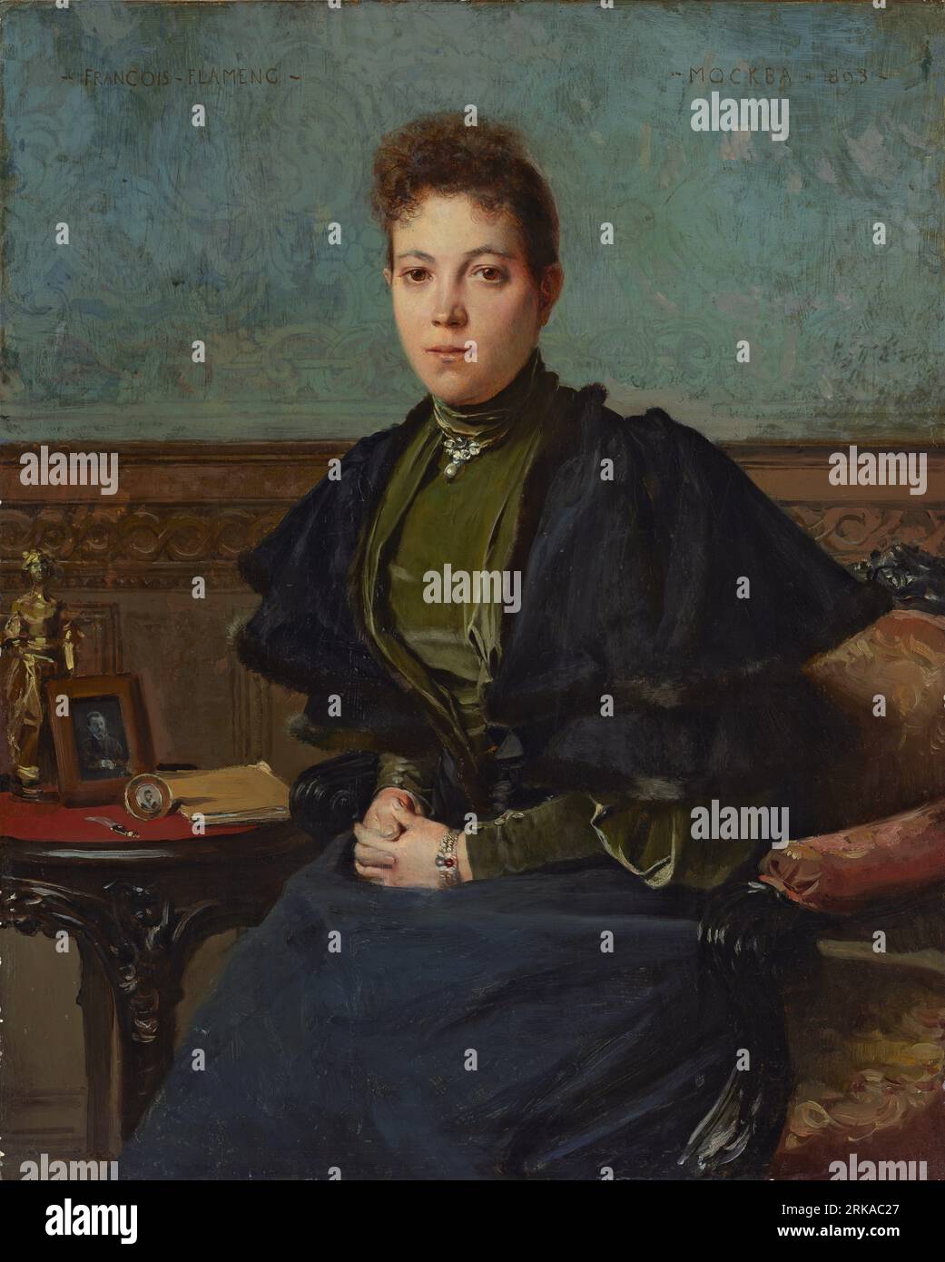 Portrait of Vera Kharitonenko 1893 by François Flamenk Stock Photo - Alamy