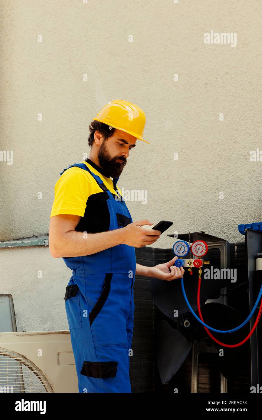 Efficient technician ordering new components for damaged air ...