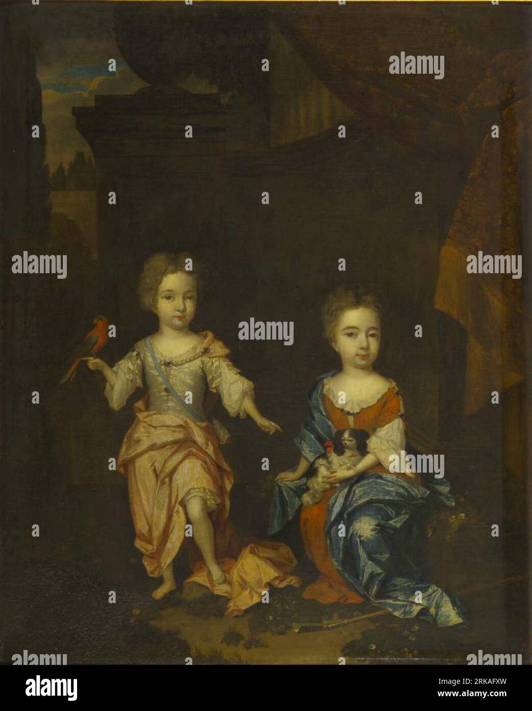 Twee kinderen van Francesco Lopes Suasso 1709 by Constantijn Netscher ...