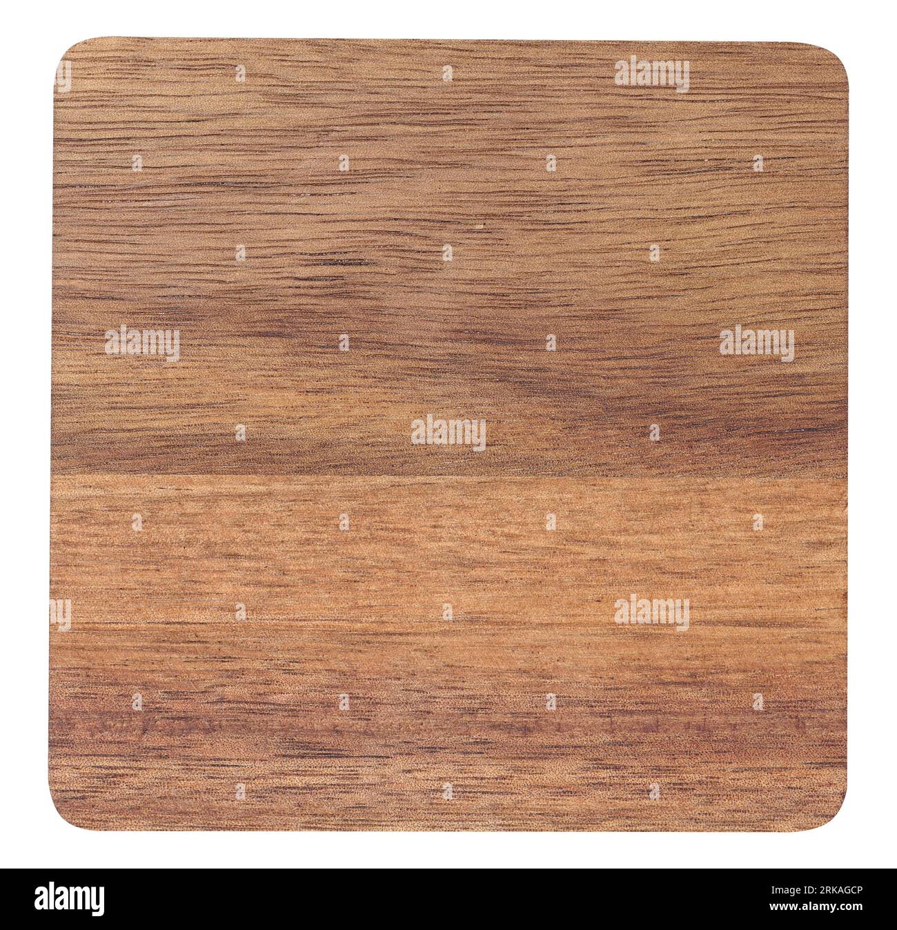 Square wooden cutting board on a white isolated background, top view ...