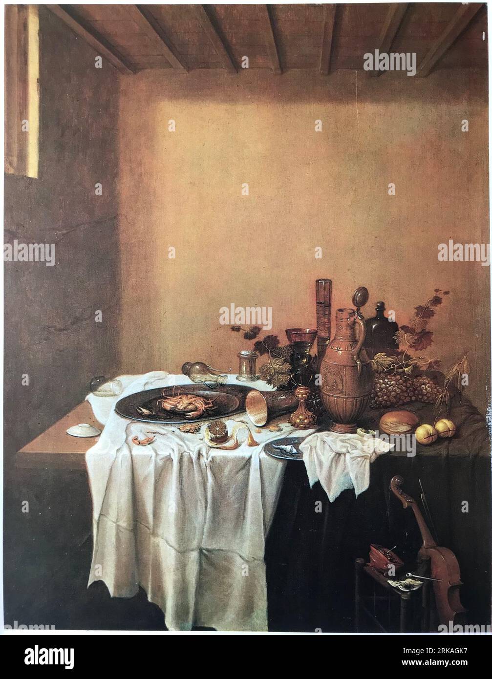 Still life of a laid table in an interior circa 1680 by Gerrit van ...