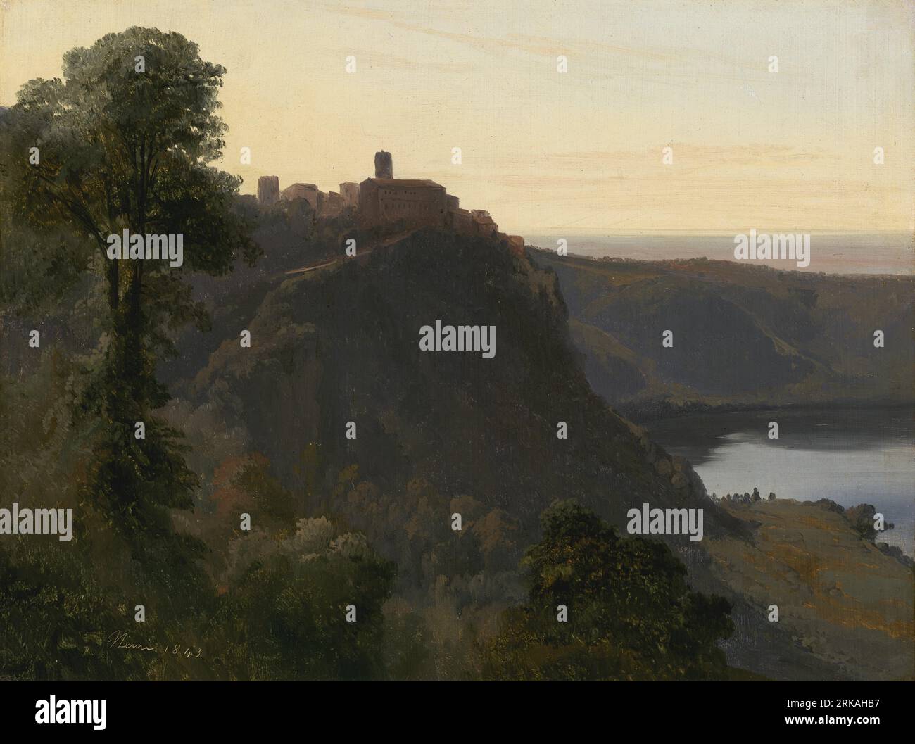 View of Lake Nemi 1843 by Jules Coignet Stock Photo - Alamy