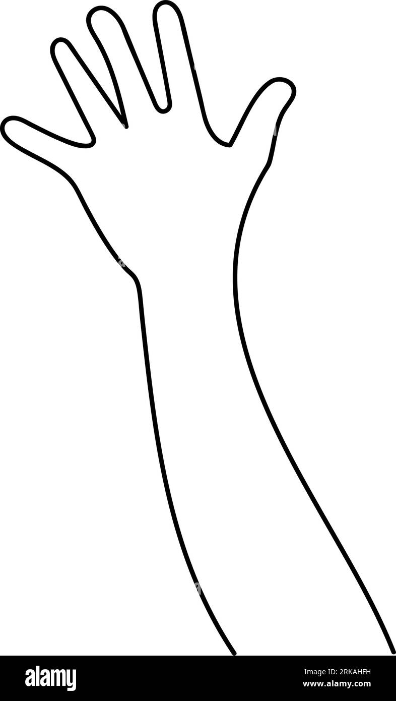 Line art of human hands, signs and gestures isolated vector ...