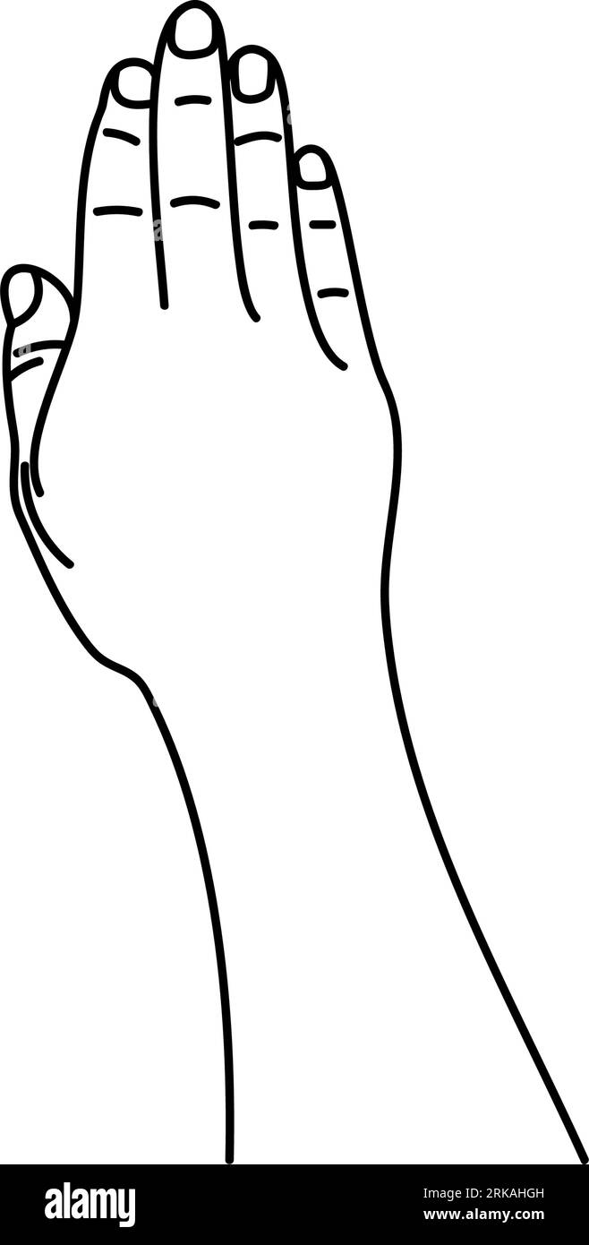 Line art of human hands, signs and gestures isolated vector ...