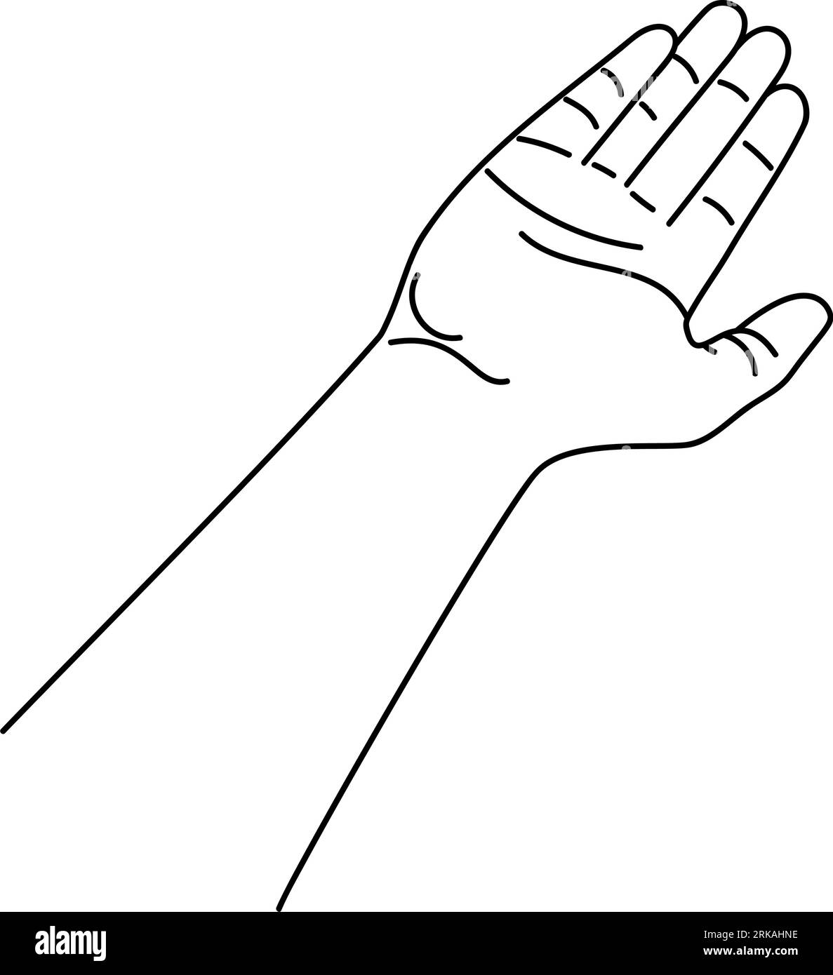 Line art of human hands, signs and gestures isolated vector ...