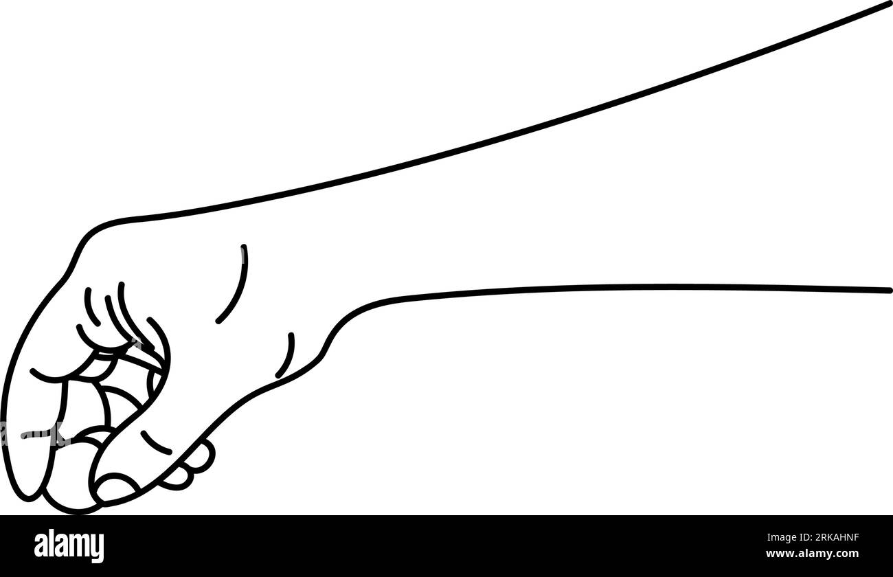 Line art of human hands, signs and gestures isolated vector ...