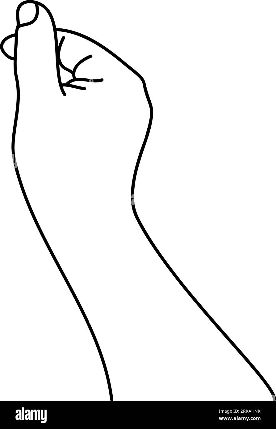 Line art of human hands, signs and gestures isolated vector ...