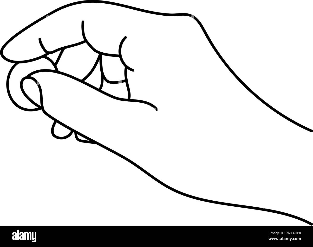Line art of human hands, signs and gestures isolated vector ...