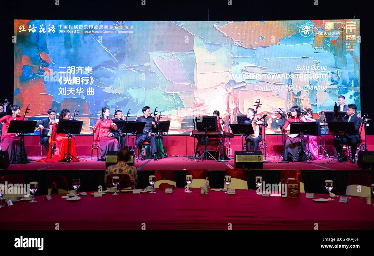 Jakarta, Indonesia. 24th Aug, 2023. Artists perform Erhu Group ...