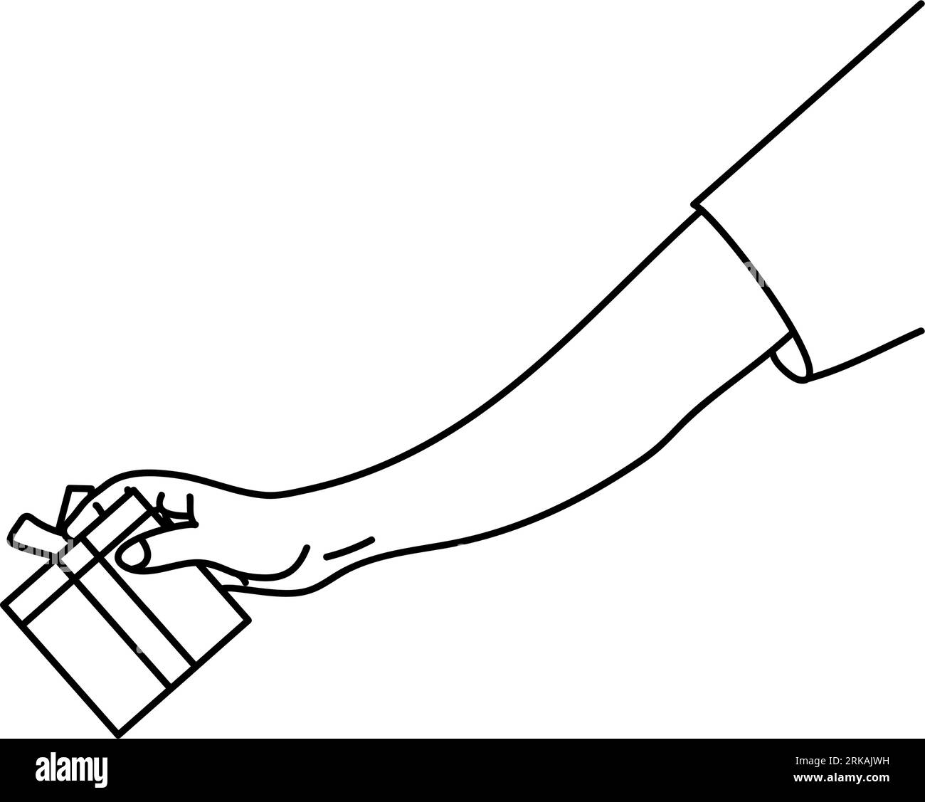 Line art of human hands, signs and gestures isolated vector ...