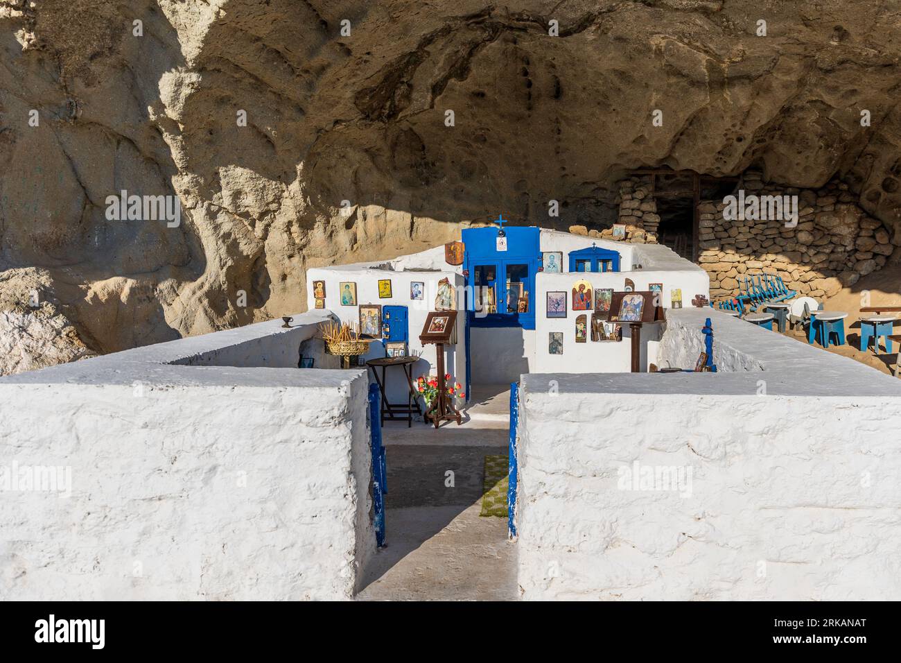 Church of Panagia Kakaviotissa in cave, Lemnos Island Eastern Aegean ...