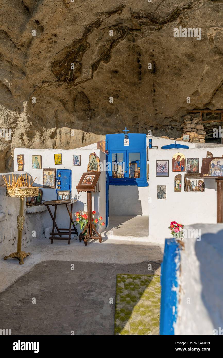 Church of Panagia Kakaviotissa in cave, Lemnos Island Eastern Aegean ...