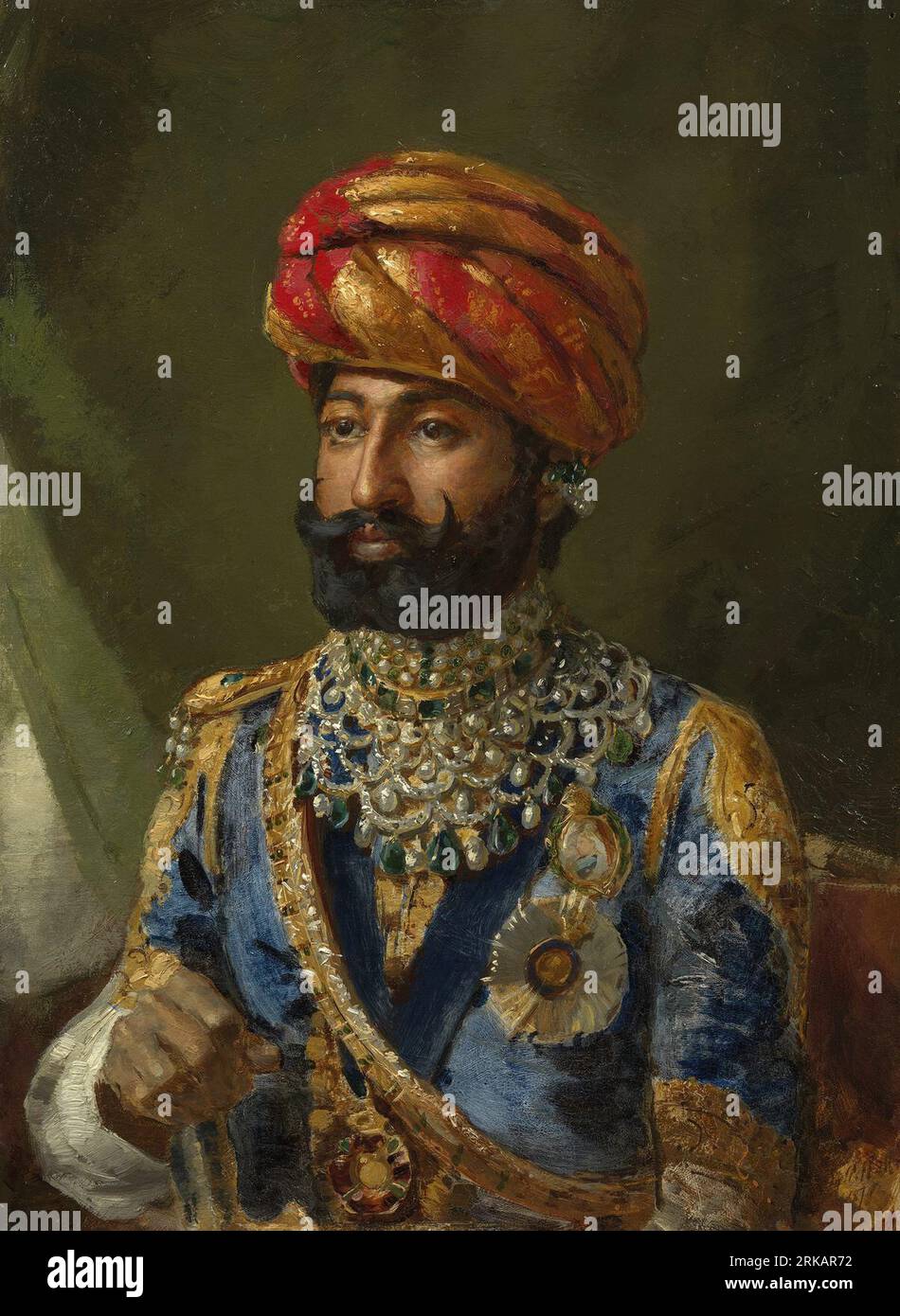 The Thakur Sahib of Morvi (1858-1922) 1887 by Sydney Prior Hall Stock ...