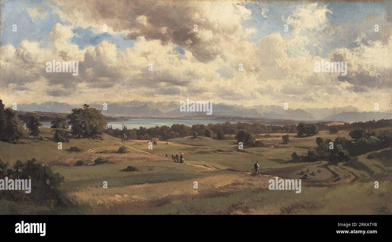 Summer landscape on Lake Starnberg circa 1858 by Adolf Heinrich Lier ...
