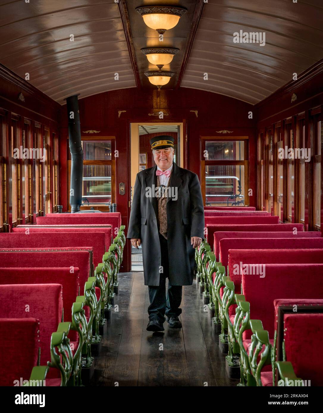Train conductor on historic steam train. Photo by Liz Roll Stock Photo ...