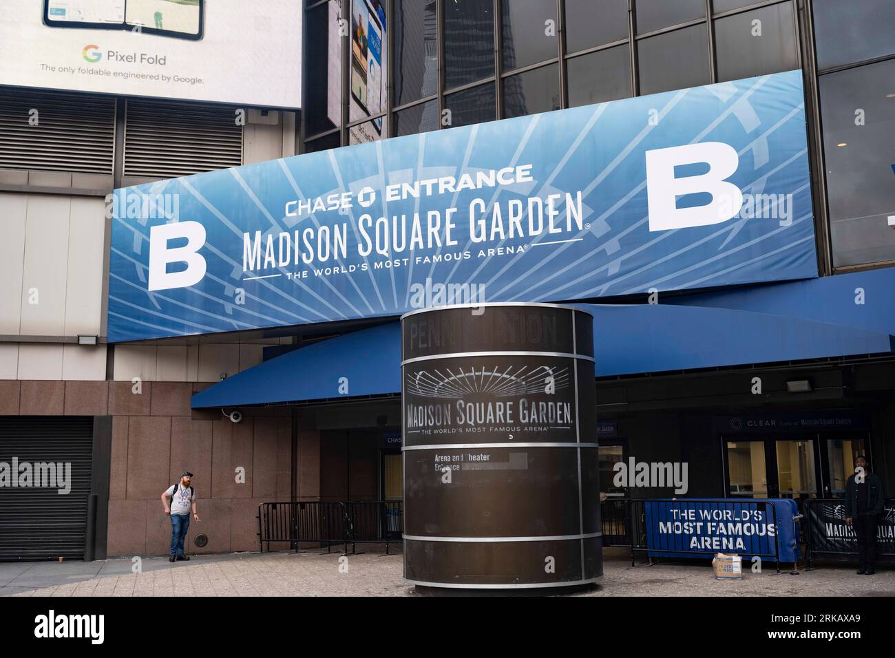 New York, New York, USA. 24th Aug, 2023. The Gate B entrance to MSG on ...