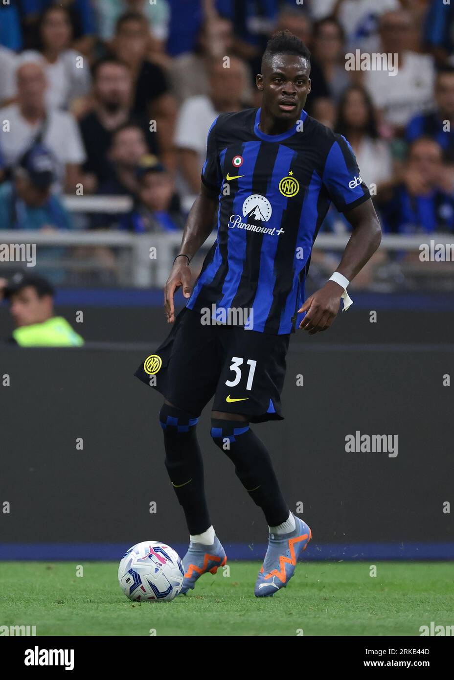 Milan, Italy, 19th August 2023. Yann Bisseck of FC Internazionale ...