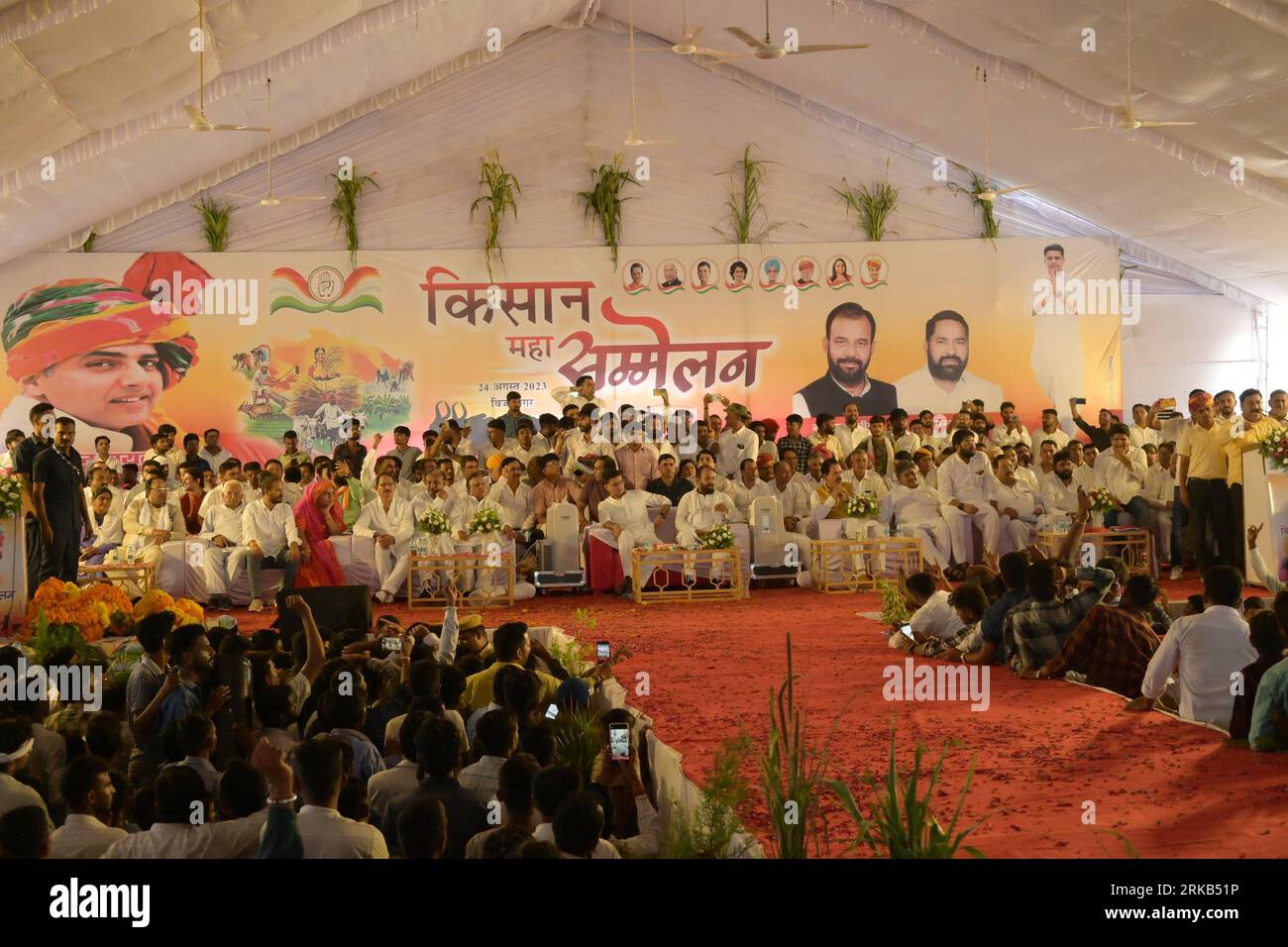 Ajmer, India. 24th Aug, 2023. Congress leader Sachin Pilot addresses ...
