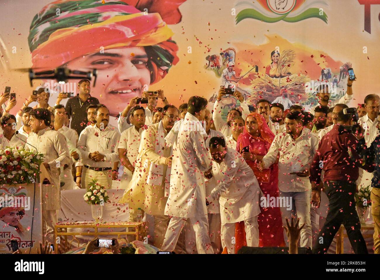 Ajmer, India. 24th Aug, 2023. Congress leader Sachin Pilot addresses ...