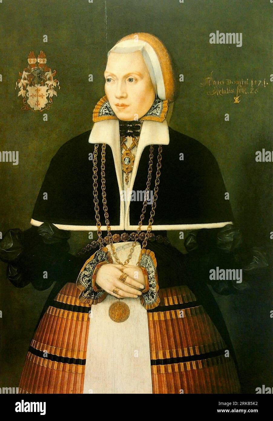 Porträt der Dorothea von Vechelde née von Brotizem 1571 by Ludger Tom ...