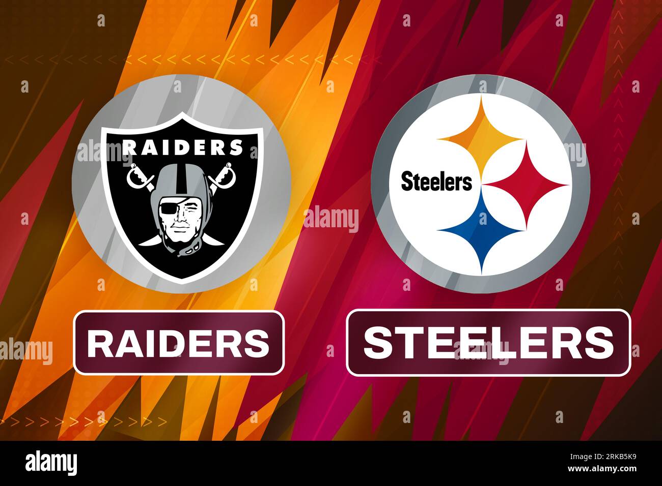 Raiders Vs Steelers sports editorial concept, match fixture design ...