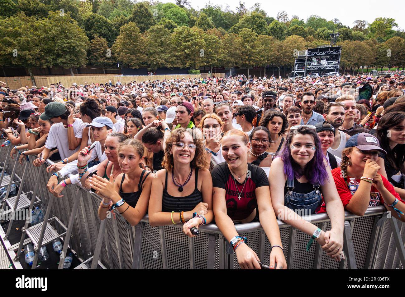 Paris, France. 23rd Aug, 2023. Crowds of seen at the main stage of Rock ...