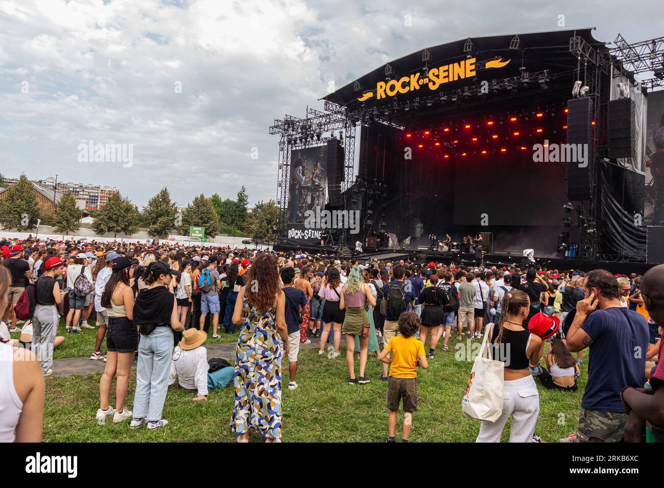 Paris, France. 23rd Aug, 2023. General view of the main stage of Rock ...