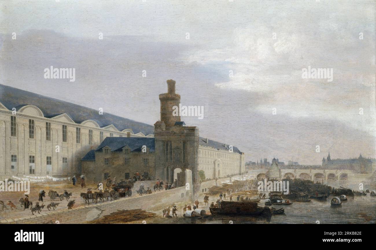 View of Paris with the Grand Gallery of the Louvre , the Tour de Bois ...