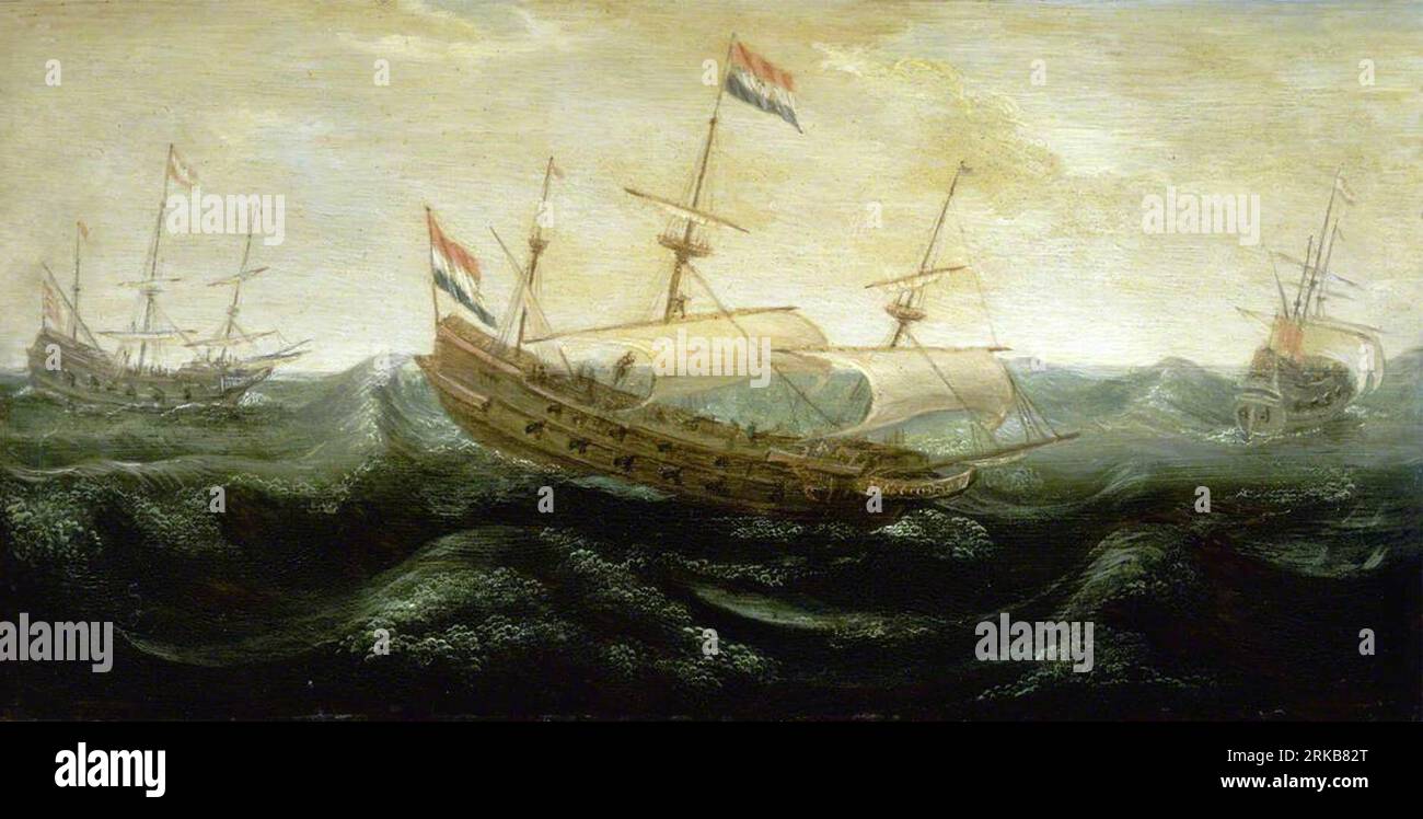 Dutch Ships in a Rough Sea circa 1625 by Abraham de Verwer Stock Photo ...