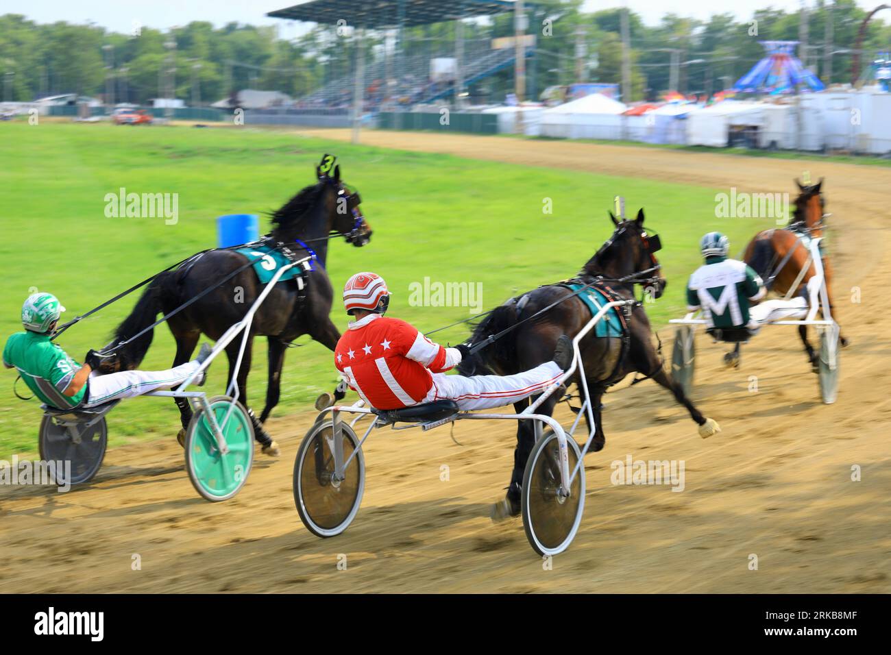 Harness racing type horse race Stock Photo - Alamy