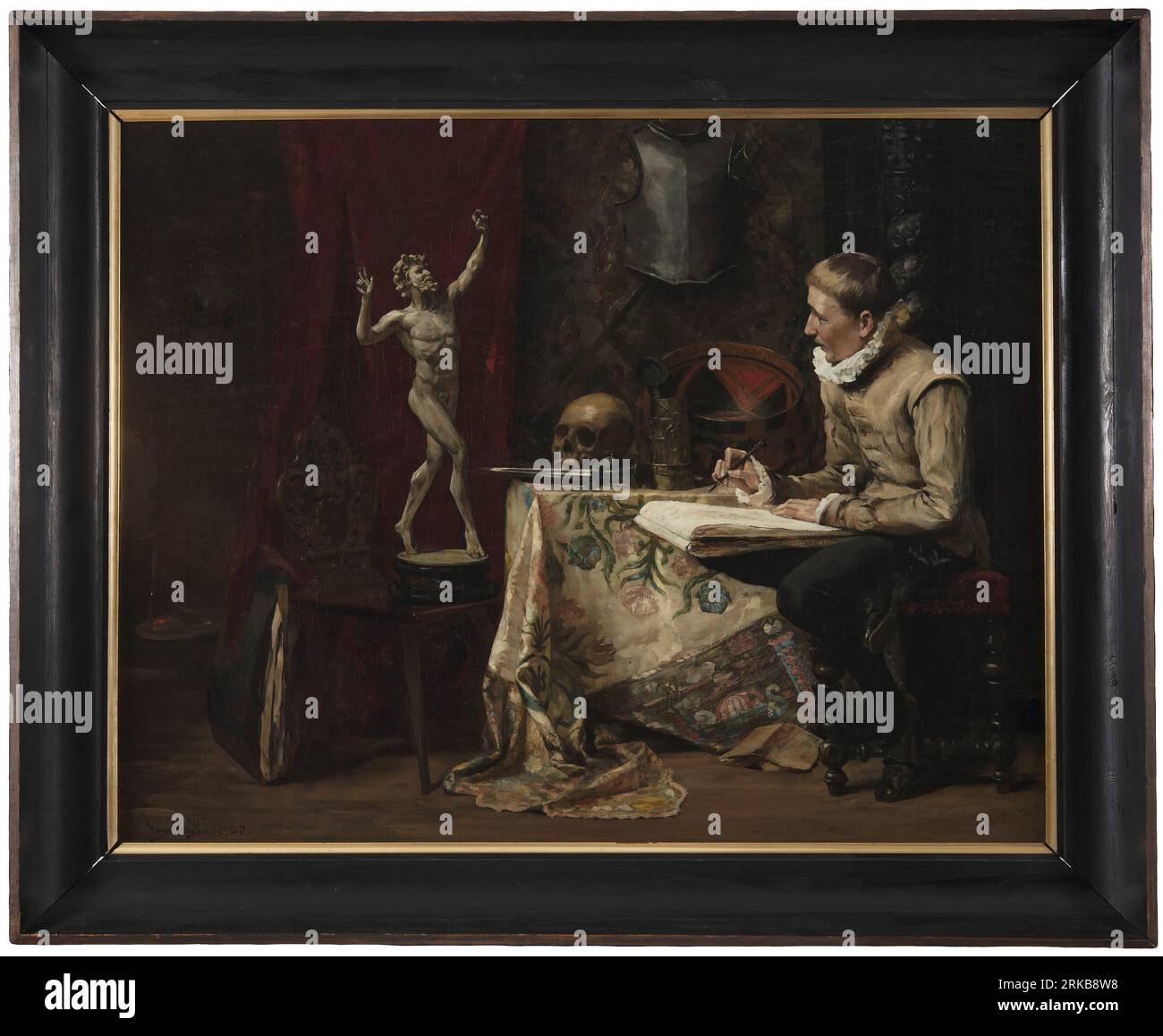 The Artist's Studio, with Selfportrait Unknown date by Hugo Birger ...