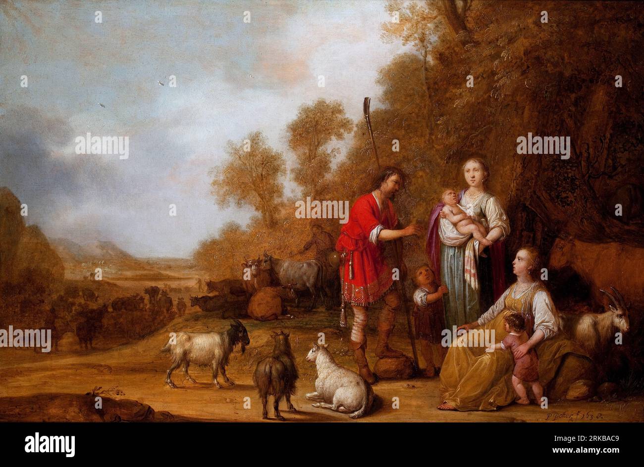 Jacob Urging Leah and Rachel to Flee from Laban 1638 by Pieter Symonsz ...