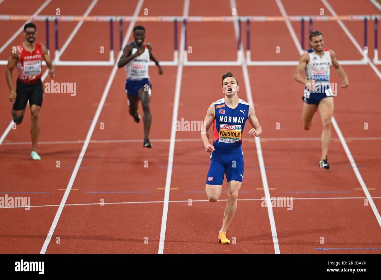 Karsten Warholm (Gold, Norway), Wilfried Happio (Silver, France ...