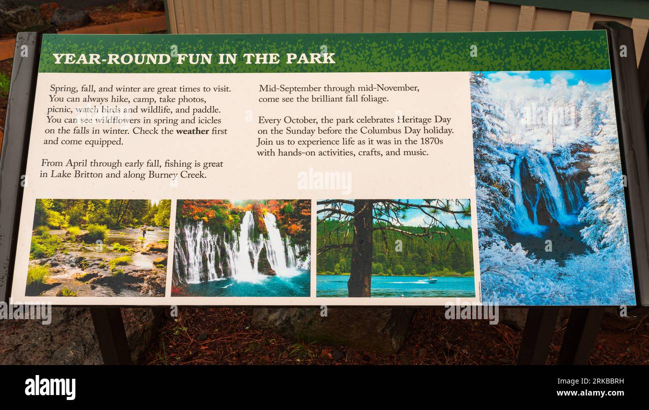 Interpretive sign, McArthur-Burney Falls Memorial State Park ...