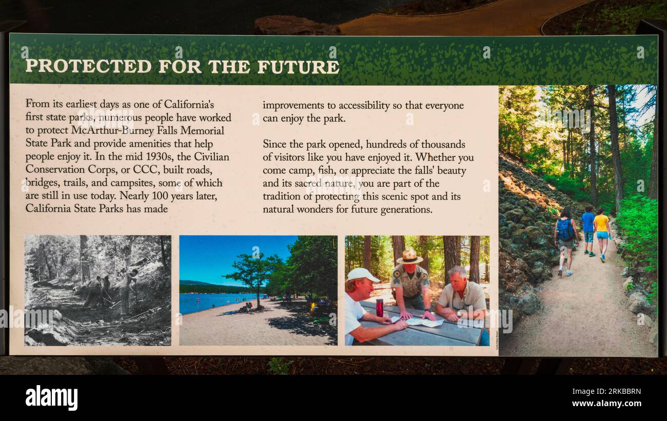 Mcarthur burney falls interpretive sign hi-res stock photography and ...