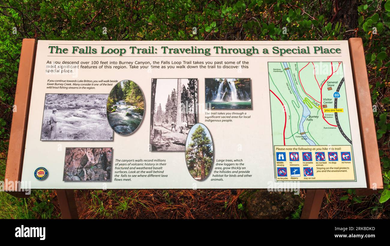 Mcarthur burney falls interpretive sign hi-res stock photography and ...