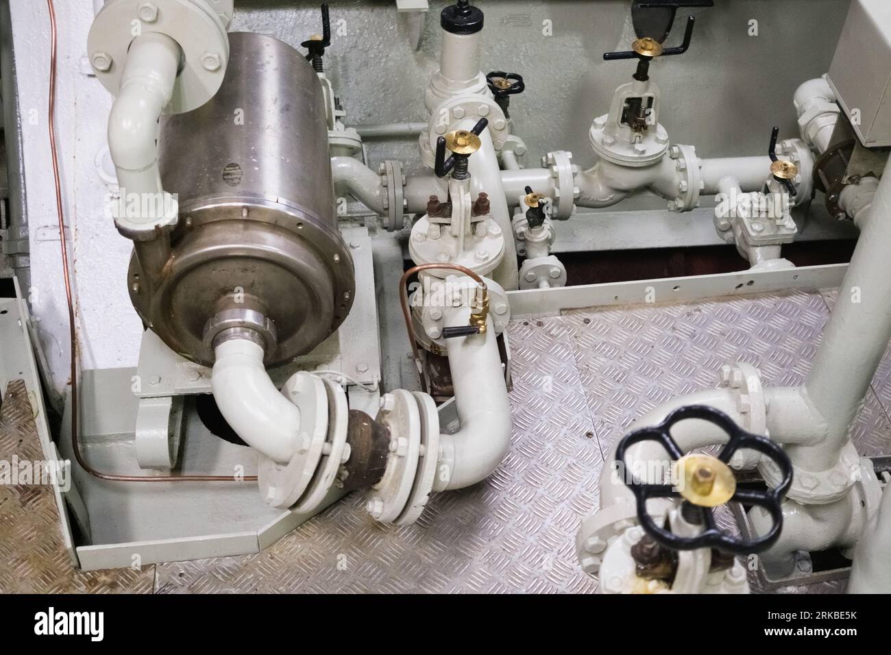 Diesel engines and power installation inside a ship Stock Photo - Alamy