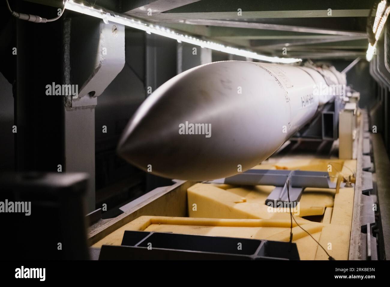 A torpedo on a submarine, underwater weapon Stock Photo - Alamy
