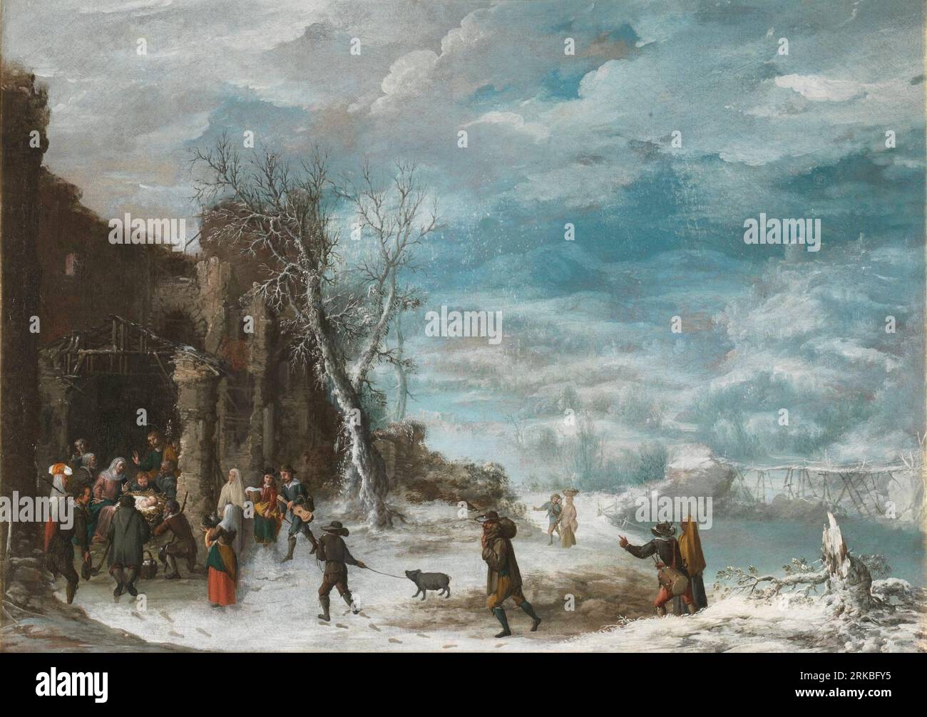 Winter Landscape with the Adoration of the Shepherds between circa 1630 ...