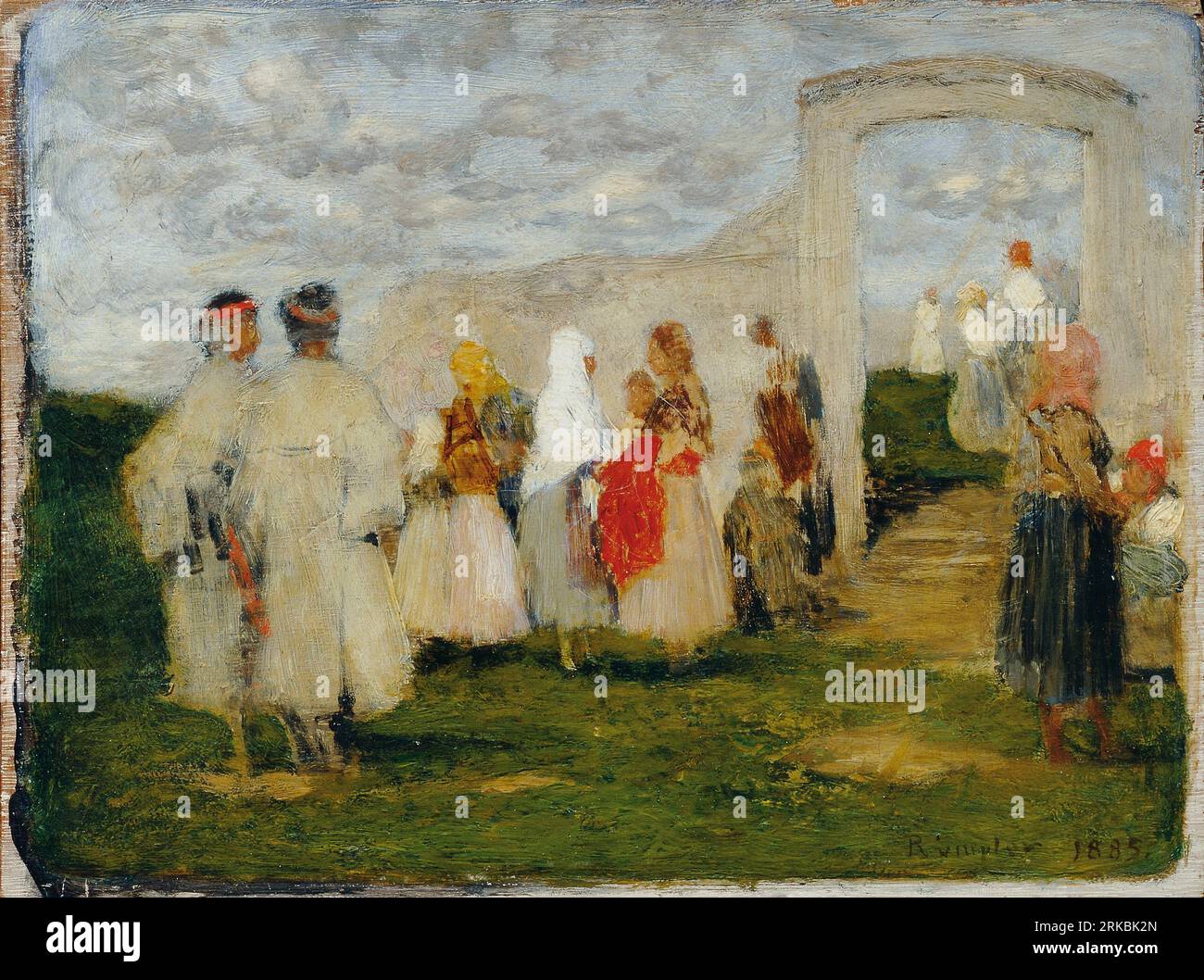 Kirchgang in Lundenburg 1885 by Franz Rumpler Stock Photo - Alamy