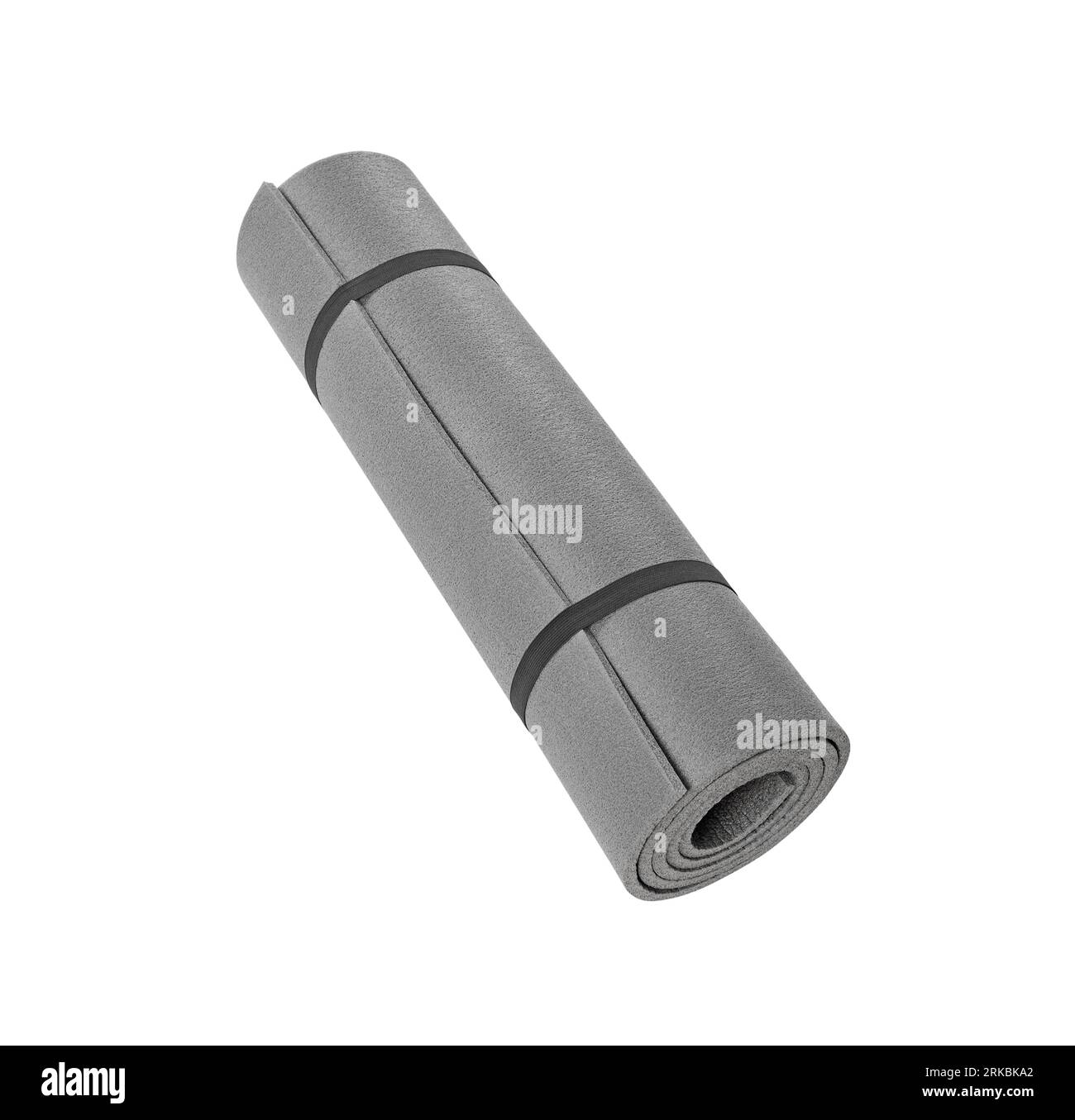 One grey yoga mat isolated on white Stock Photo - Alamy