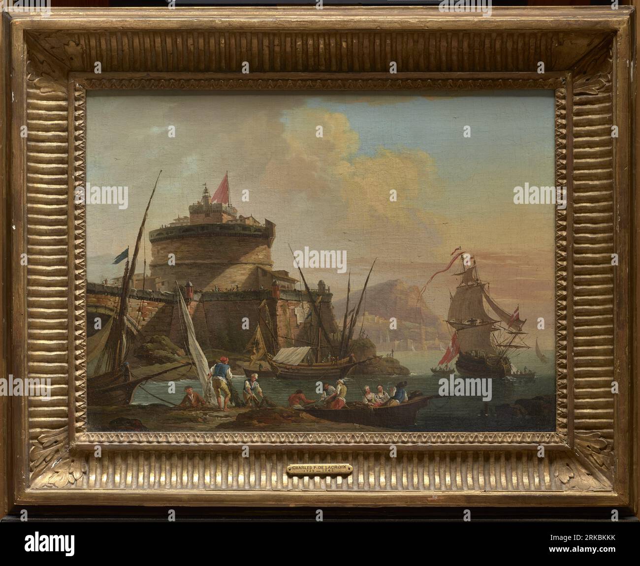 Harbor Scene at Sunset (Vue d'un Port) by Charles François Grenier de ...