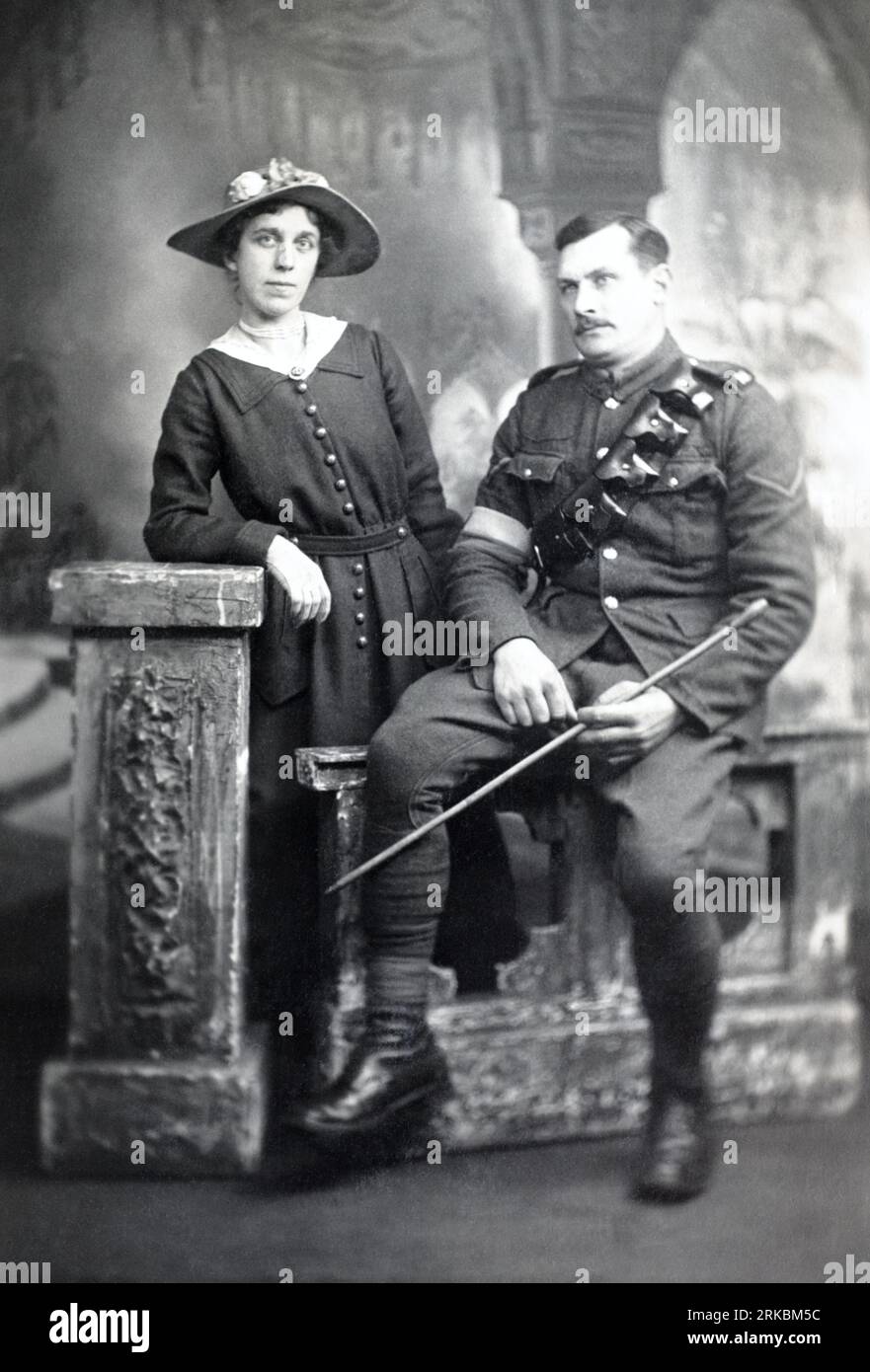 A British army signaller alongside a women, taken in Norwich during the ...